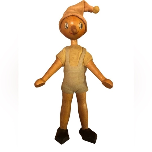 Other | Vtg Wood Pinocchio Collectible Doll 8 Dressed Moving Arms Legs ...
